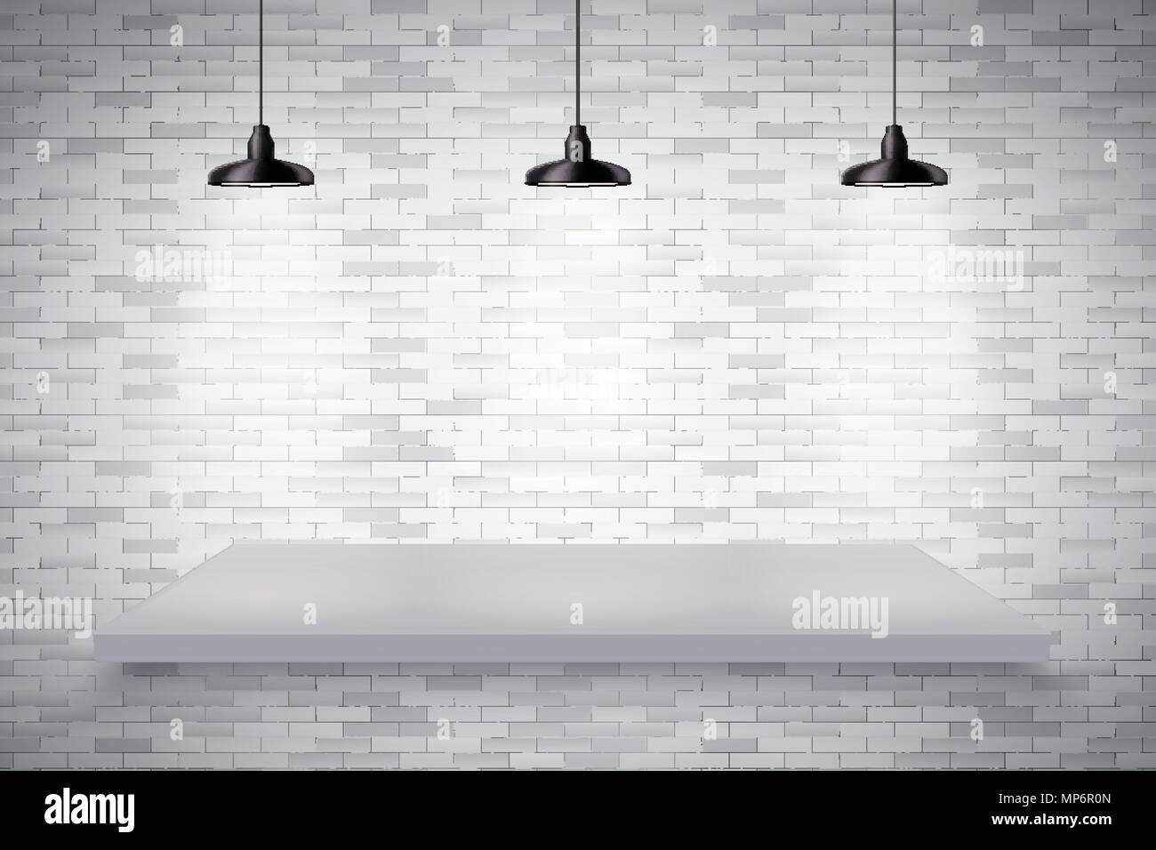 Empty studio brick wall Stock Vector Images - Alamy