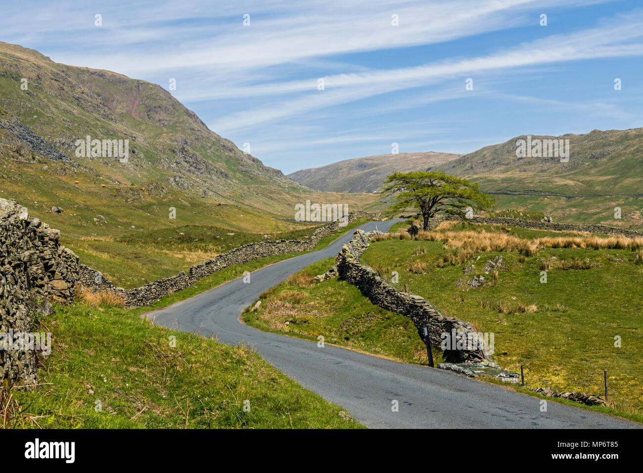 The View of Red Screes on the left from near the top of The Struggle, a ...