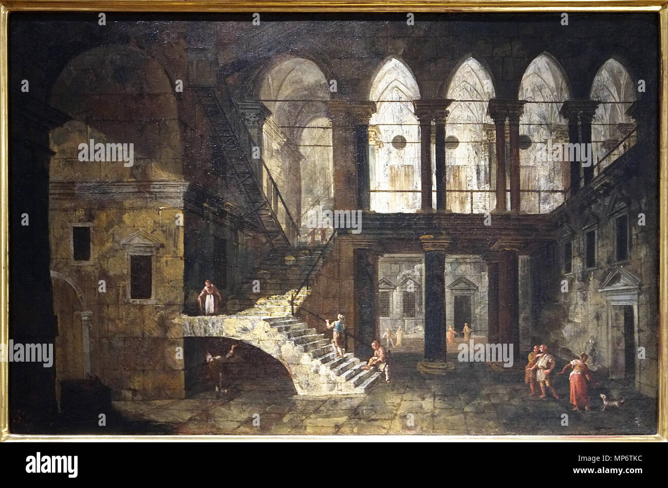 Courtyard scene features grand architecture hi-res stock photography ...