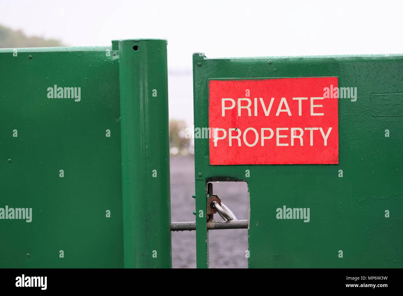 Private property sign on gate at road hi-res stock photography and ...