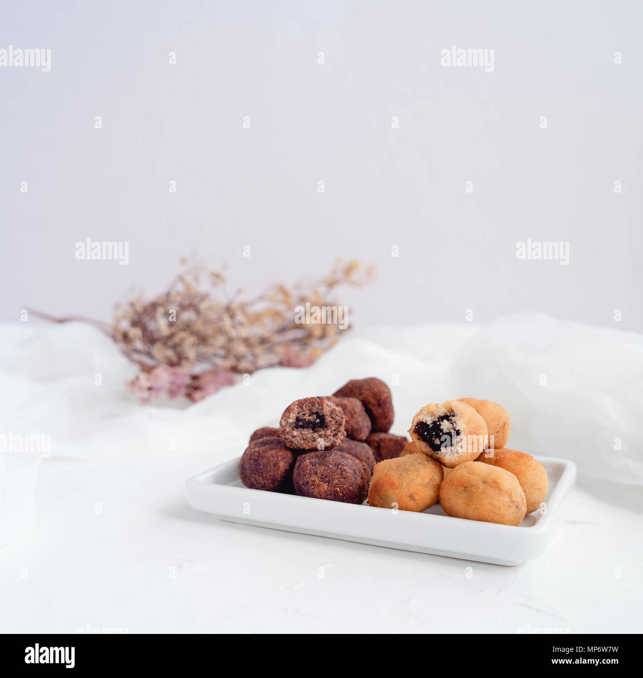 Chocolate Filled Cookies, two types Stock Photo - Alamy