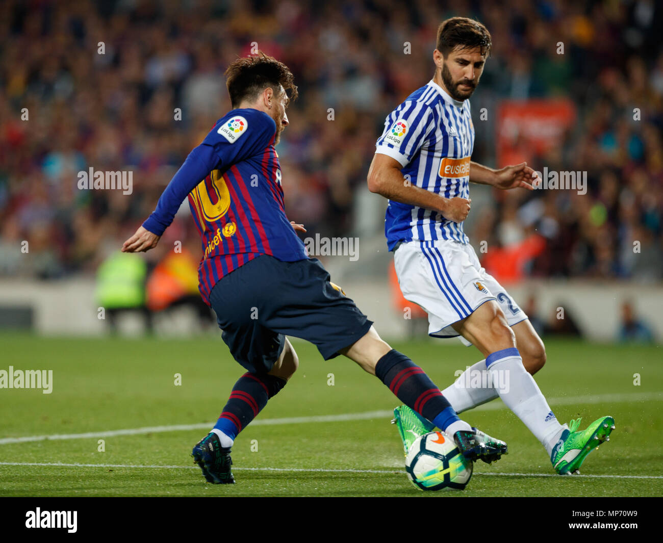 Barcelona, 20th May: Lionel Messi of FC Barcelona in action during the ...