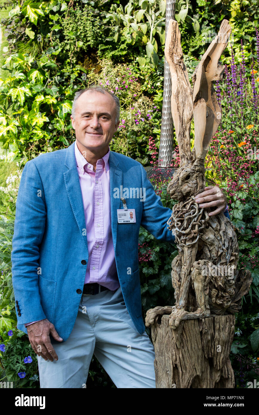 London, UK. 21 May 2018. Driftwood sculptor James Doran-Webb. Press Day ...