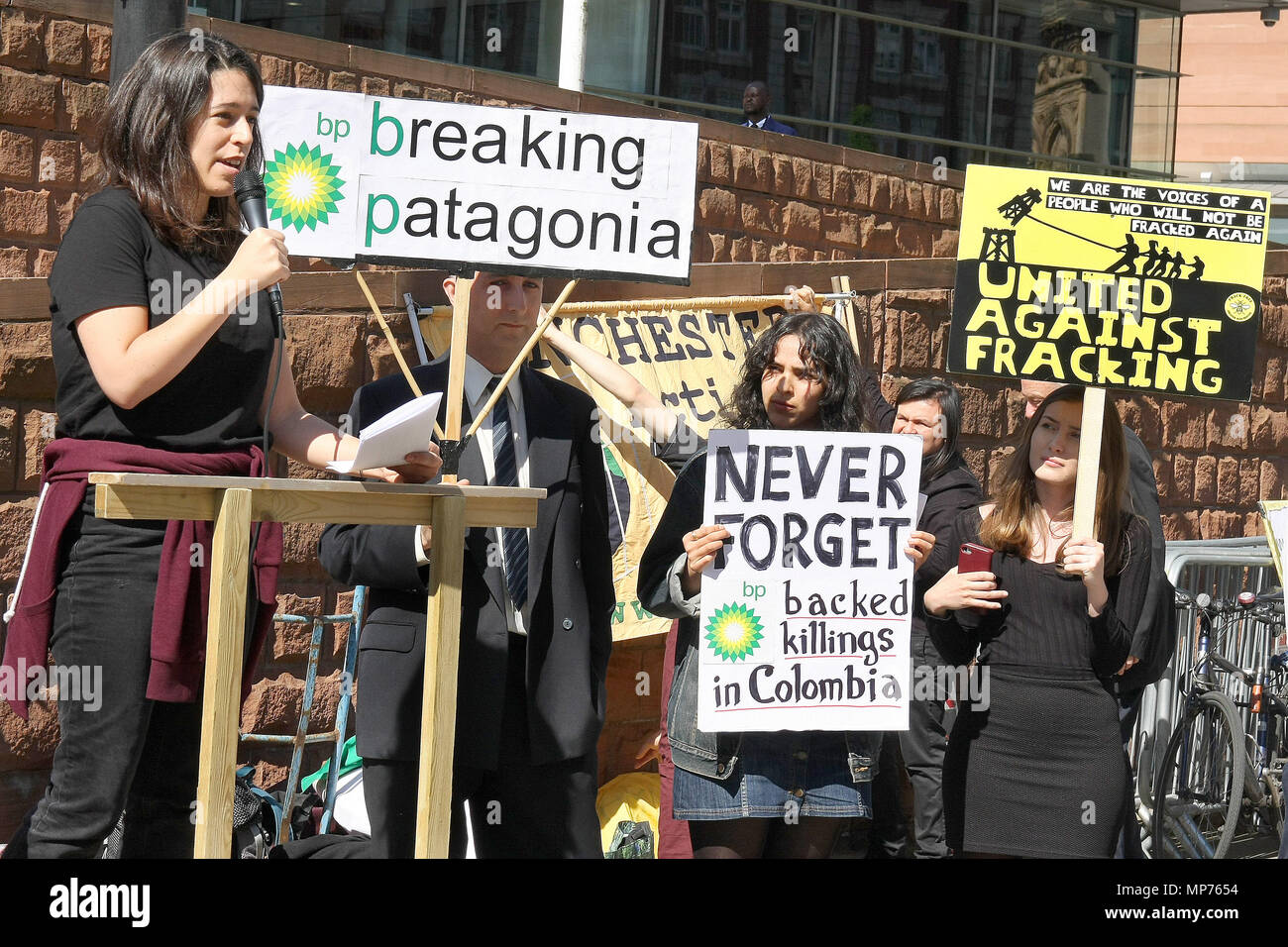 Protesters stage a Demonstration against BP (British Petroleum) outside ...