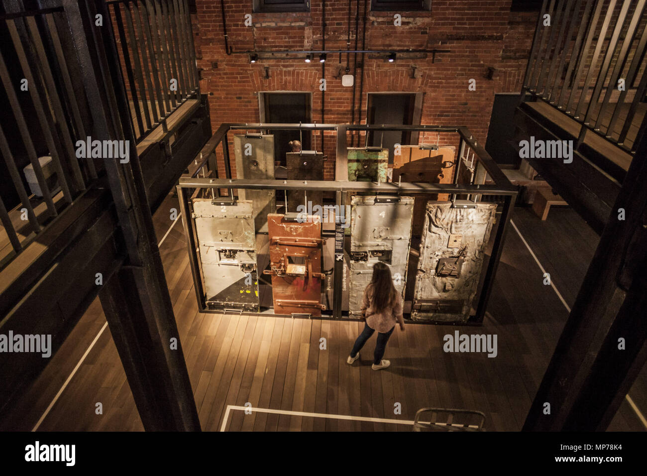 Moscow, Moscow, Russia. 17th May, 2018. Visitor looks doors of gulag ...