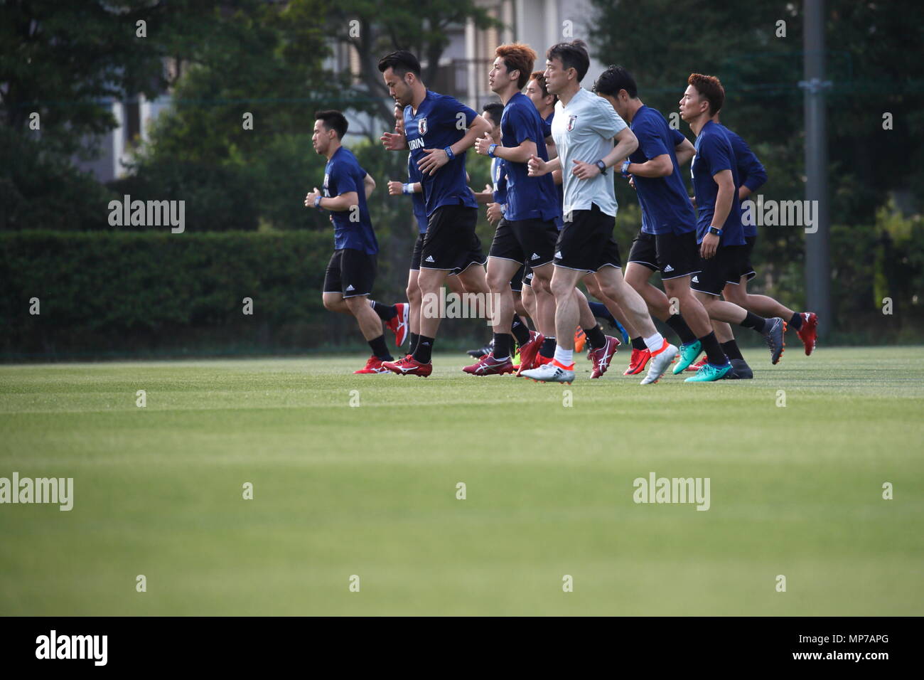 Frontier soccer field, Chiba, Japan. 21st May, 2018. Japan team group ...