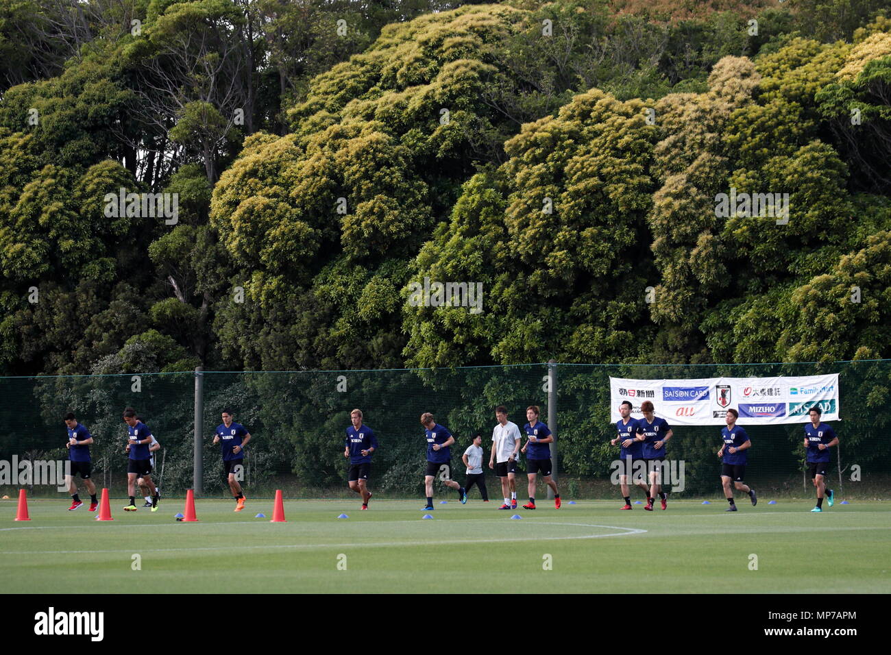 Frontier soccer field, Chiba, Japan. 21st May, 2018. Japan team group ...