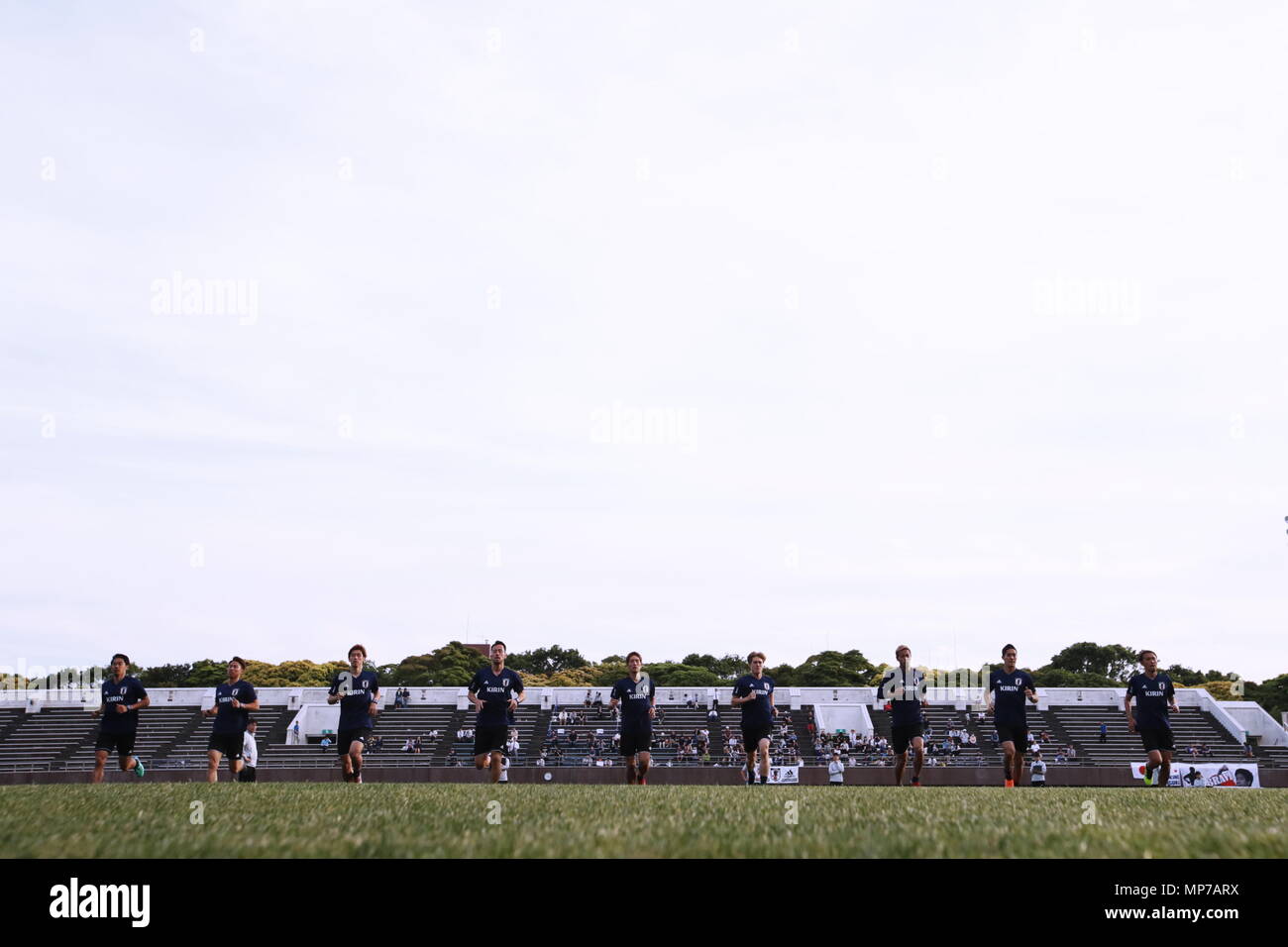 Frontier soccer field, Chiba, Japan. 21st May, 2018. Japan team group ...