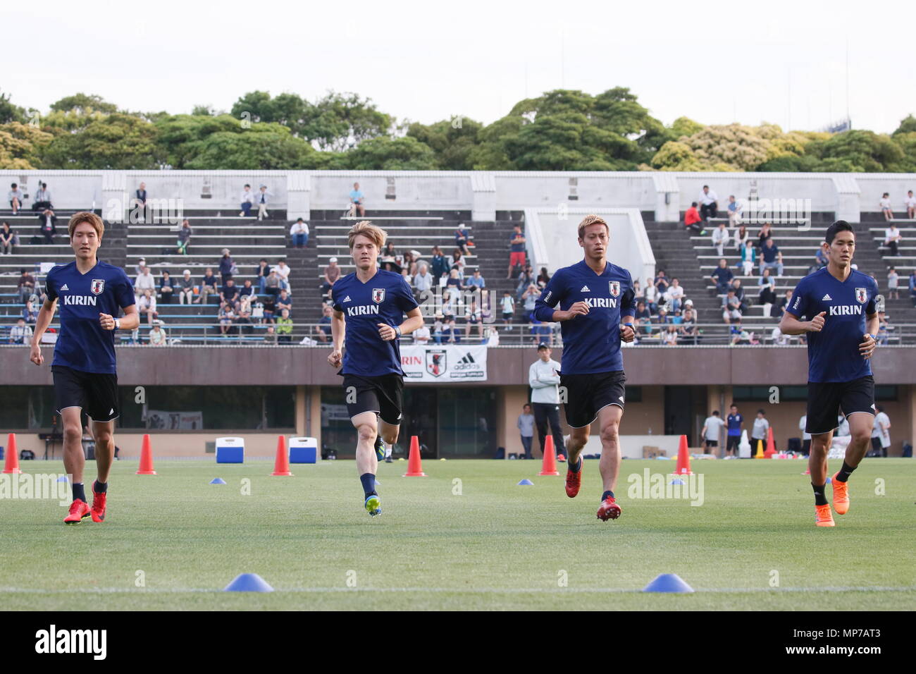 Frontier soccer field, Chiba, Japan. 21st May, 2018. Japan team group ...