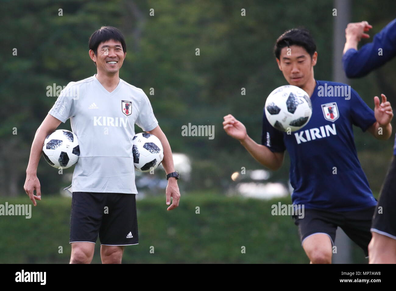 Frontier soccer field, Chiba, Japan. 21st May, 2018. Hajime Moriyasu ...