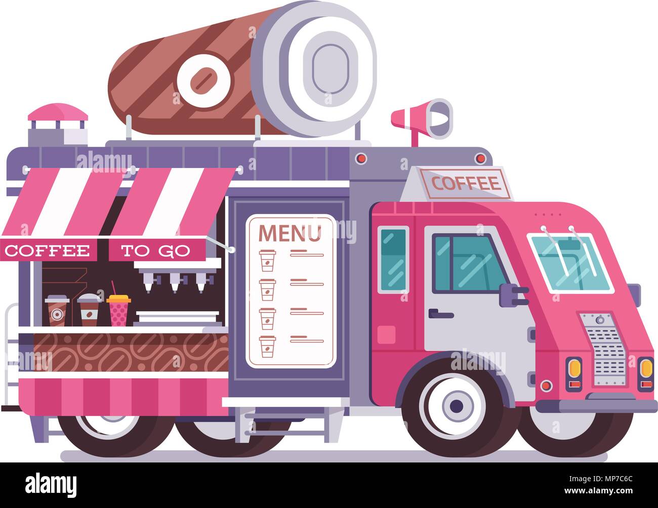 Street Food Coffee Van Stock Vector Image & Art - Alamy