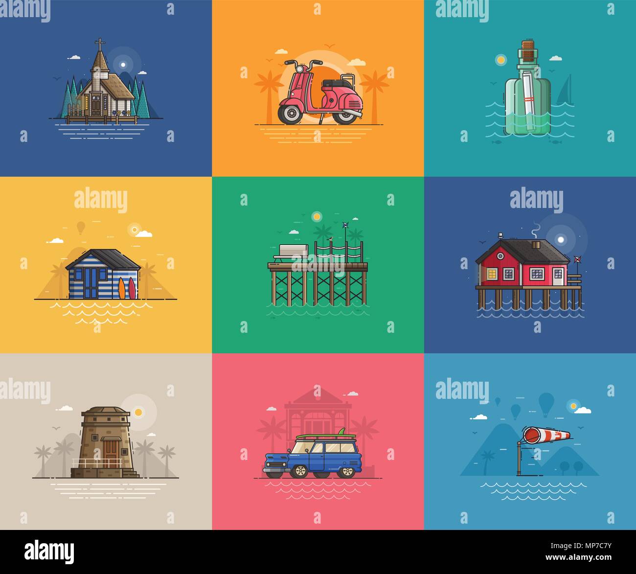 Summer vacation mobile application Stock Vector Images - Alamy