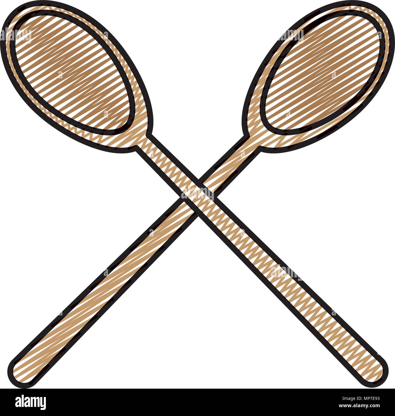 doodle wood big spoons kitchen utensils Stock Vector Image & Art - Alamy