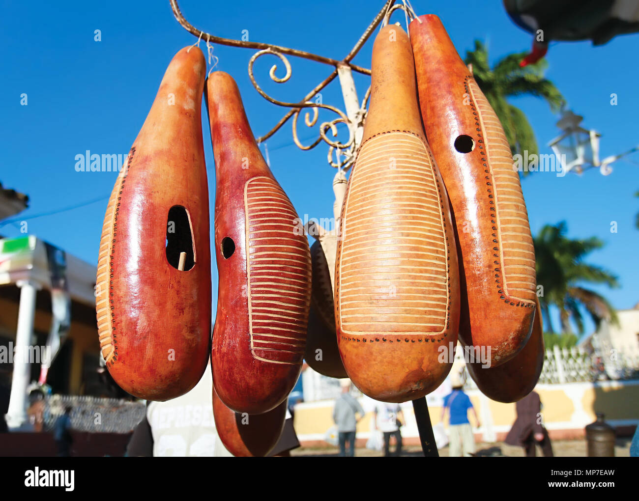 Famous cubbean instrument made from fruit, Trinidad , Cuba Stock Photo ...