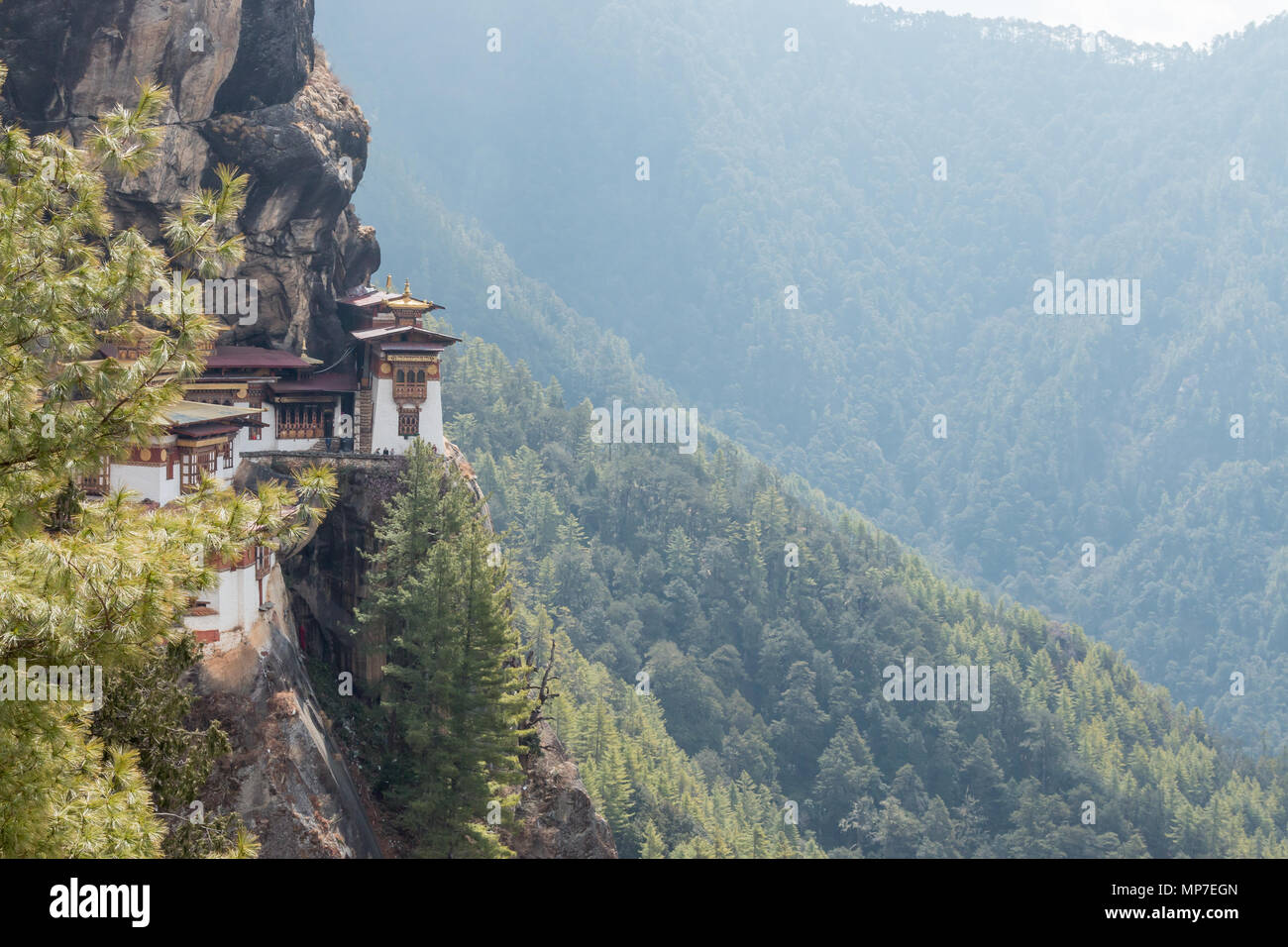 Tiger's Nest (Paro Taktsang), a Buddhist monastery perched at the top ...