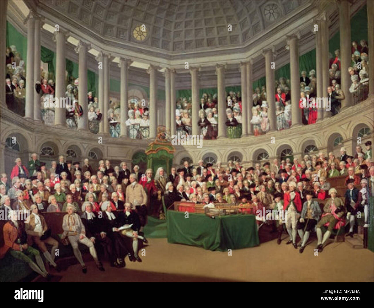 . The Irish House of Commons, 1780. It shows Henry Grattan on the right ...