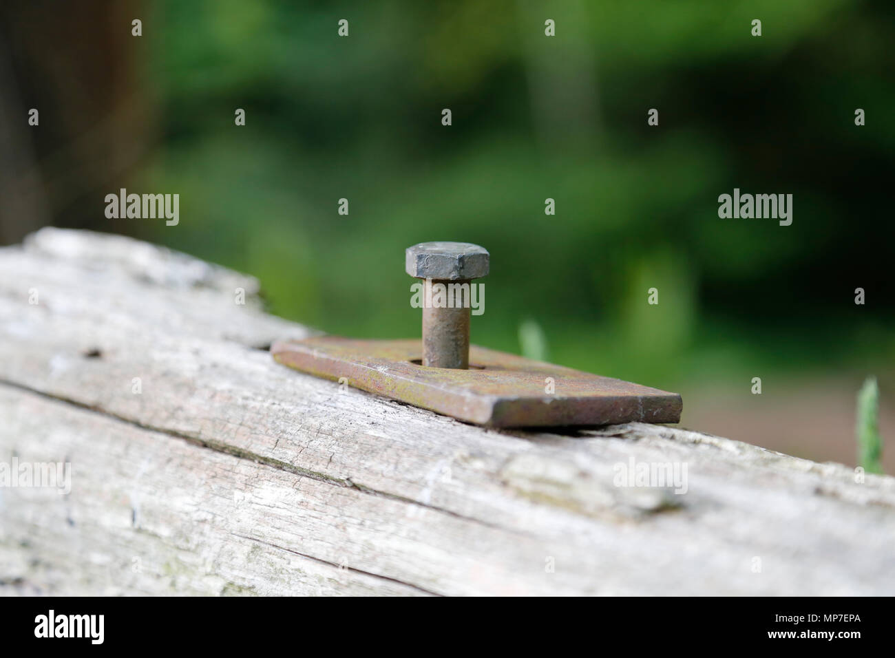 Wood wooden bolt rust hi-res stock photography and images - Alamy