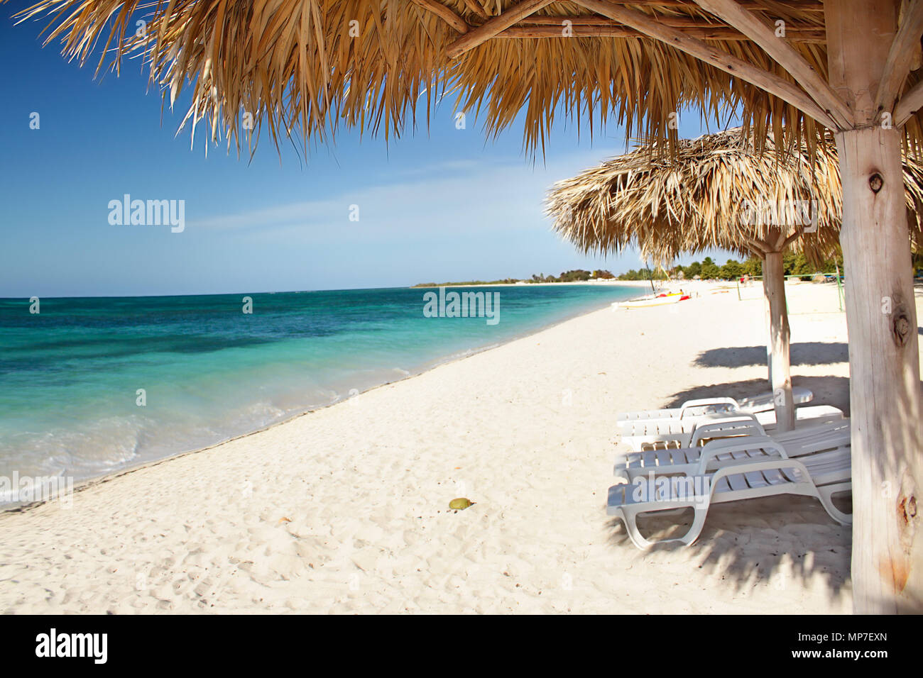 Beautiful tropical beach at the Caribbean island with white sands and ...