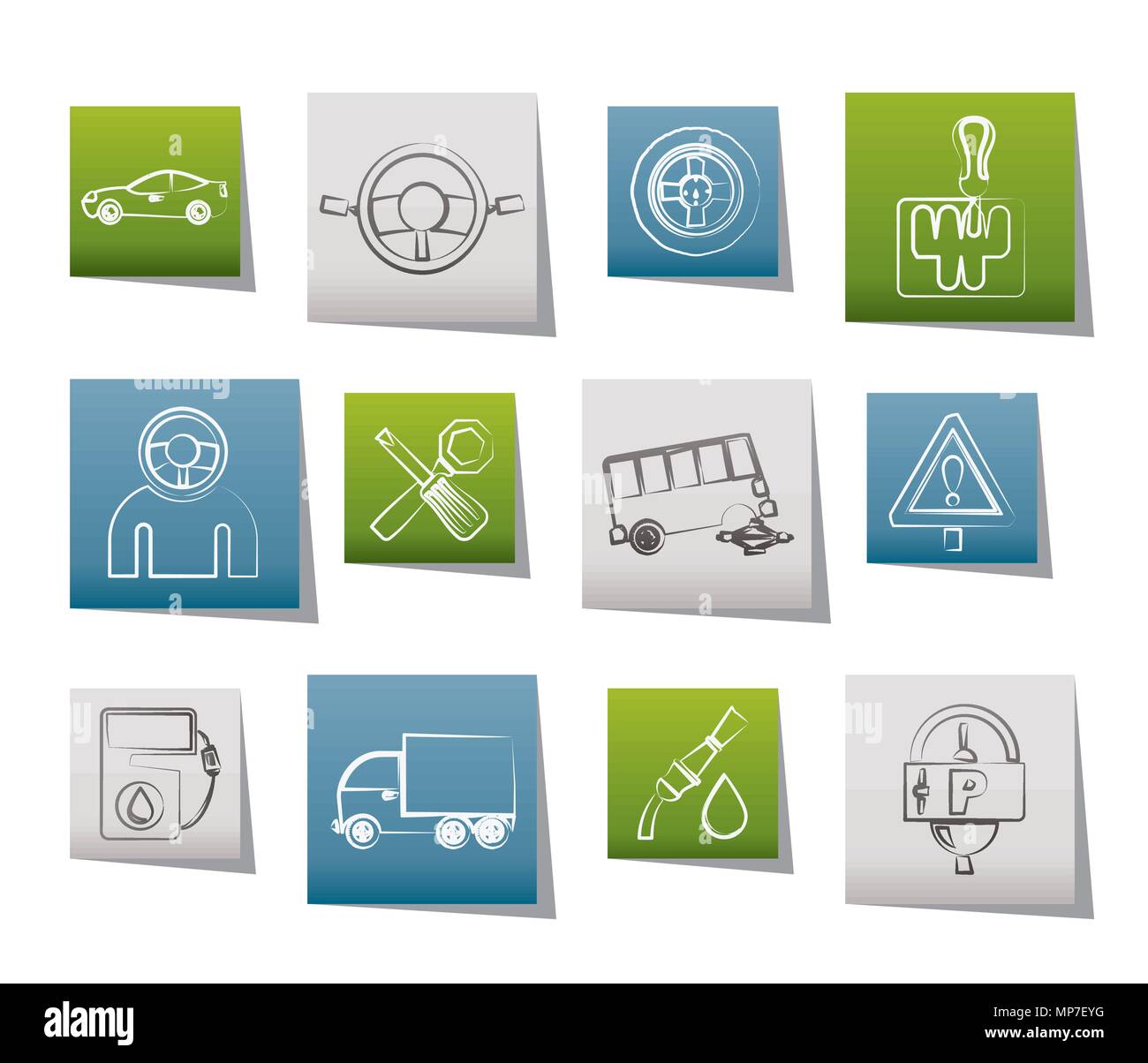 Car services and transportation icons - vector icon set Stock Vector ...