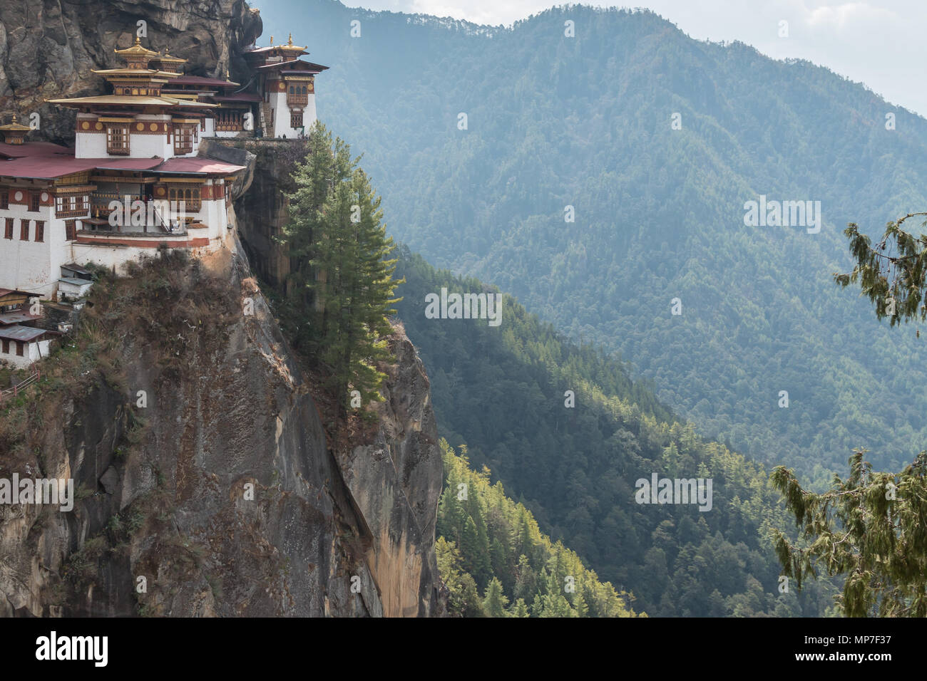 Tiger's Nest (Paro Taktsang), a Buddhist monastery perched at the top ...