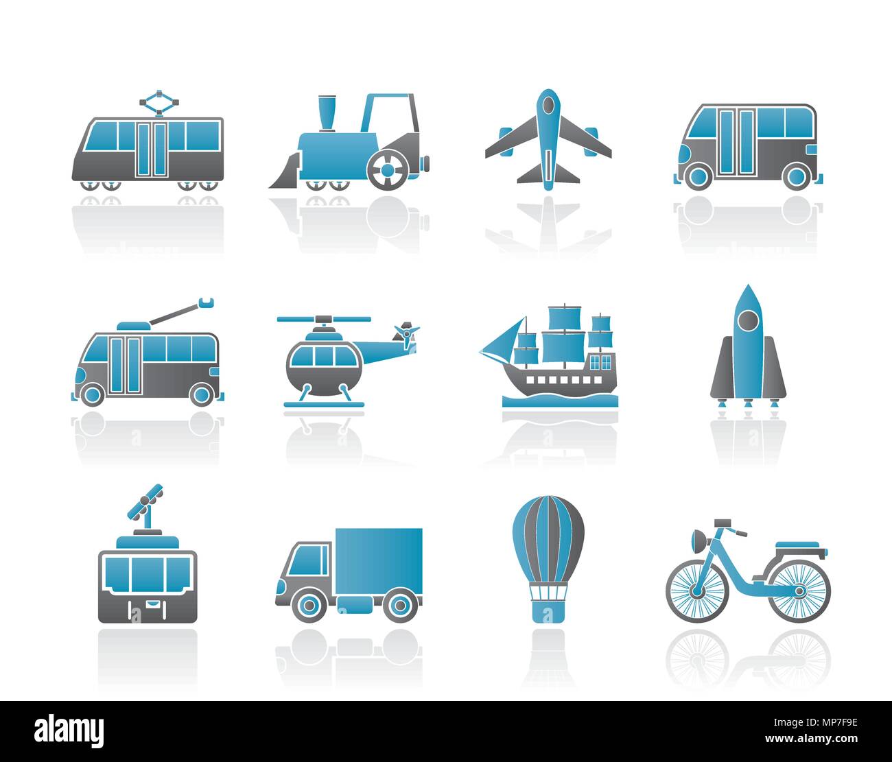 Travel and transportation icons - vector icon set Stock Vector Image ...