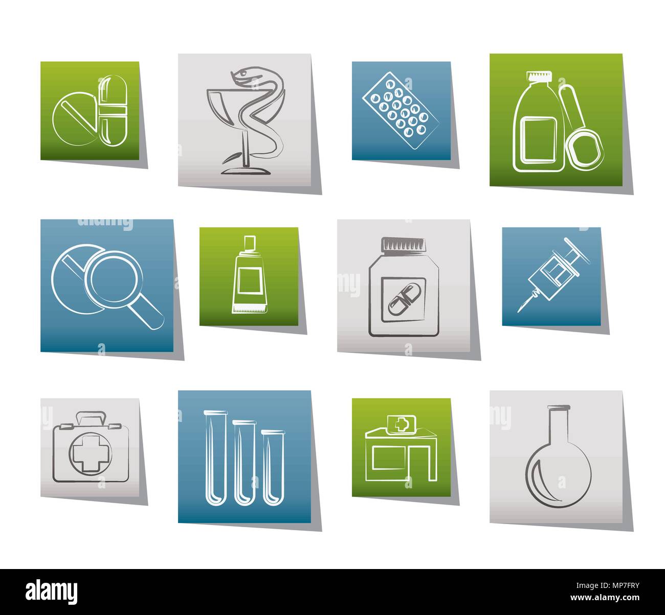Pharmacy and Medical icons - vector icon set Stock Vector Image & Art ...
