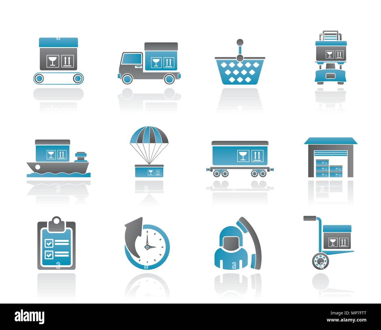 Logistic, cargo and shipping icons - vector icon set Stock Vector Image ...