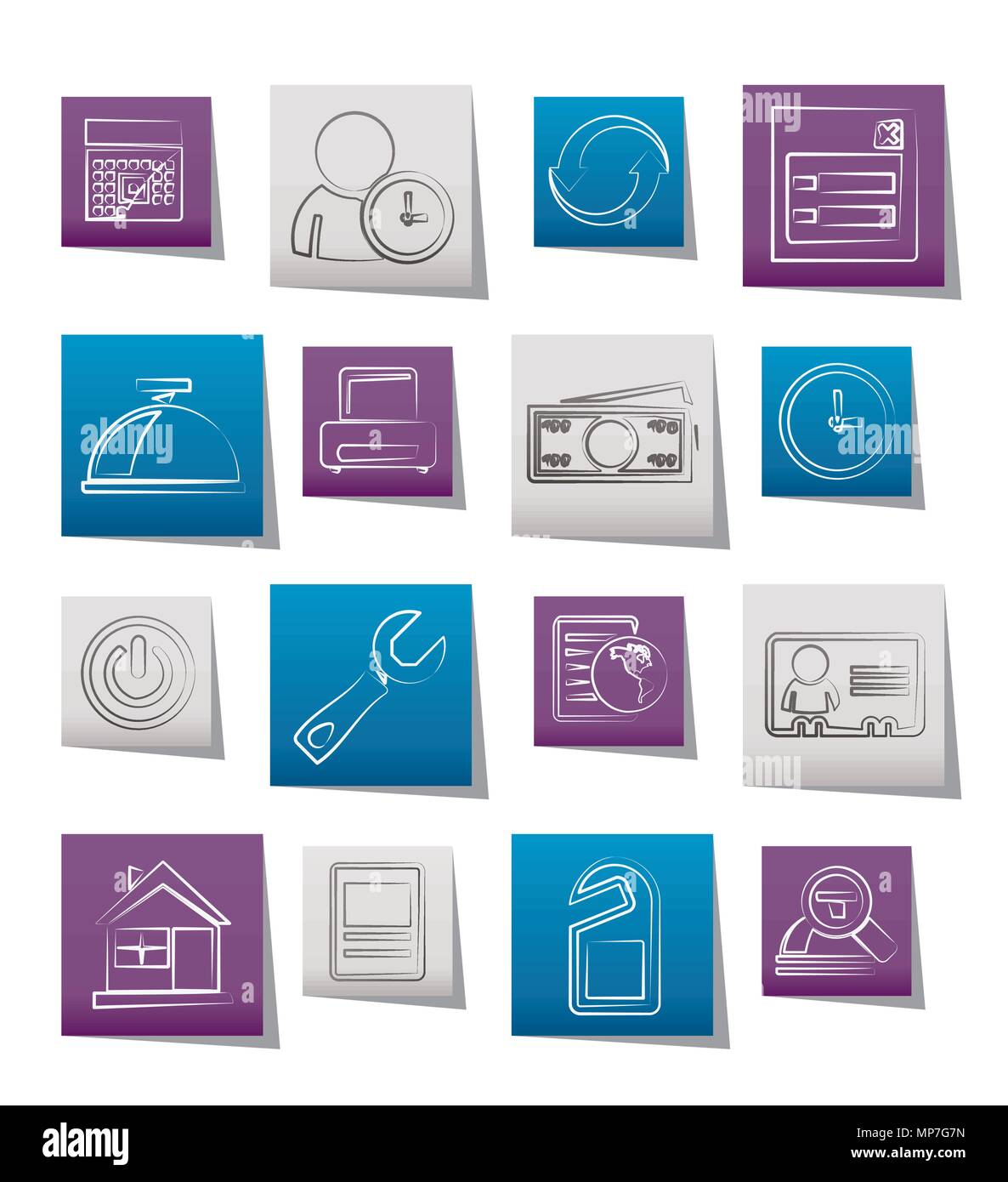 Reservation and hotel icons - vector icon set Stock Vector Image & Art ...