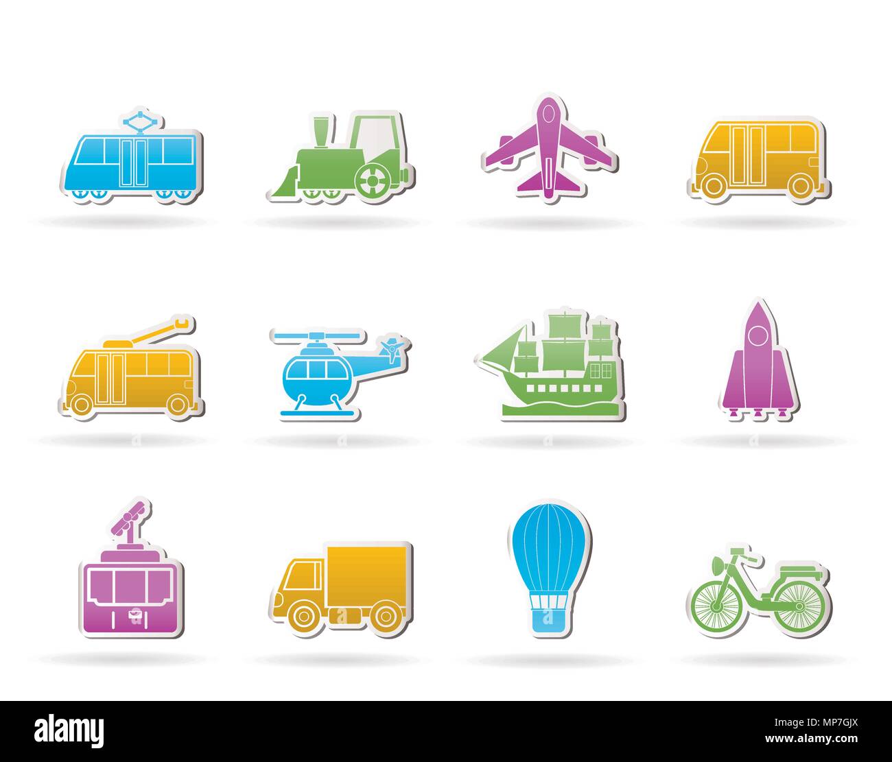Travel and transportation icons - vector icon set Stock Vector Image ...