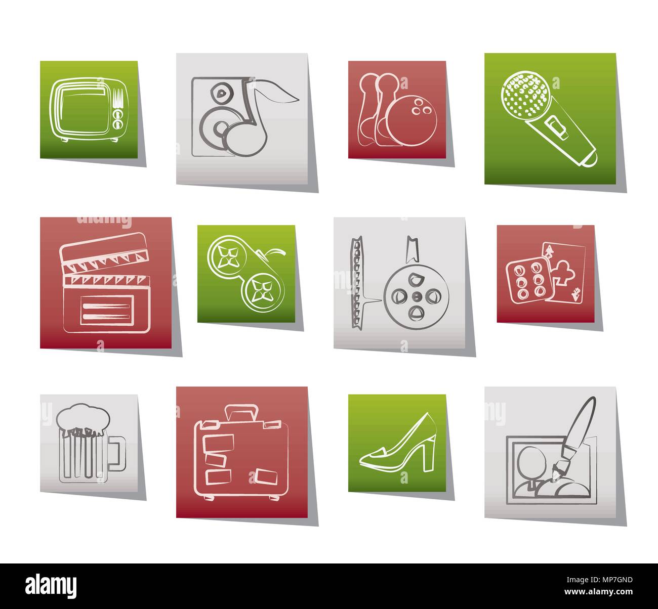 Leisure activity and objects icons - vector icon set Stock Vector Image ...