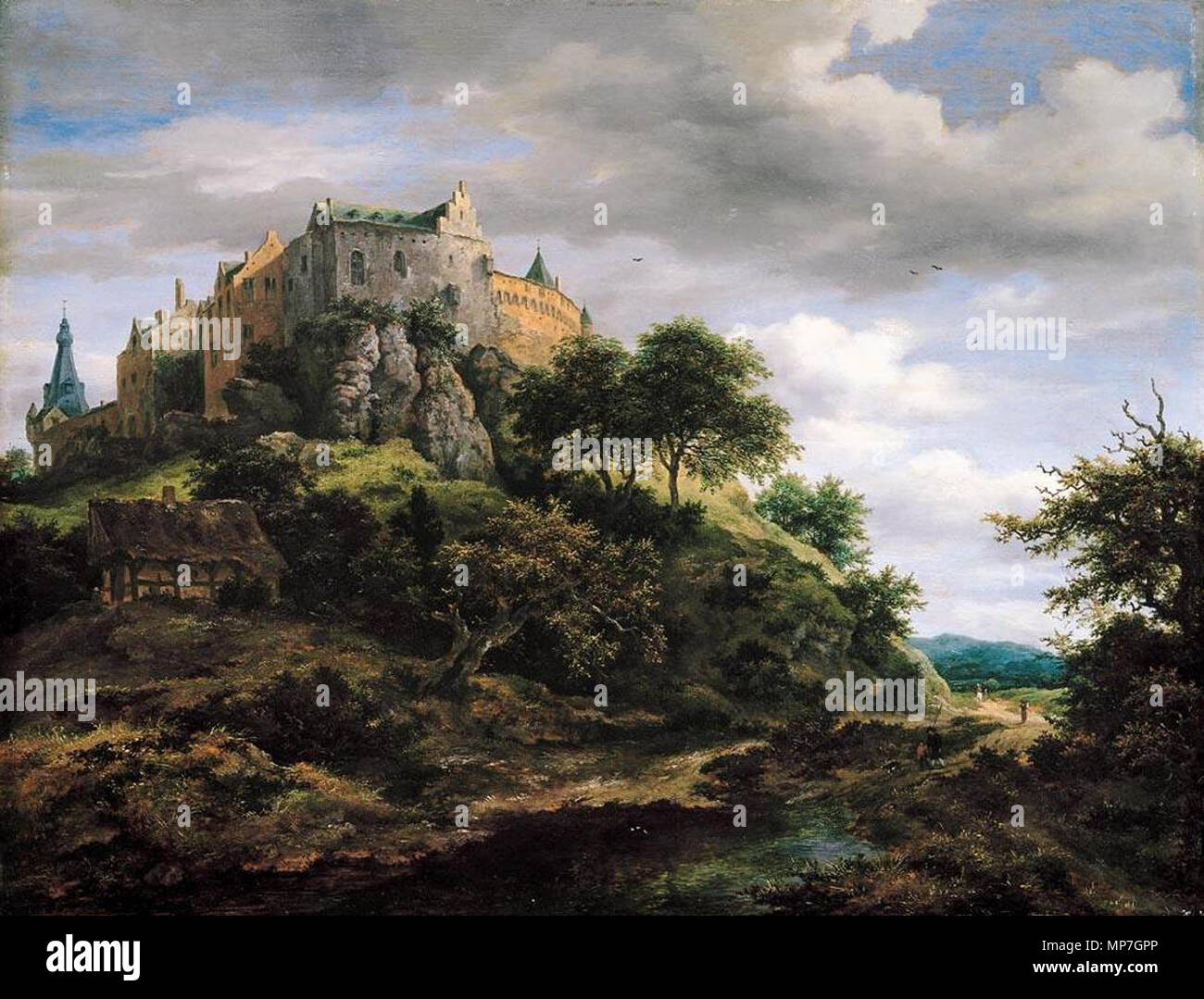 English: View of Bentheim Castle from the North-West circa 1652. 682 ...