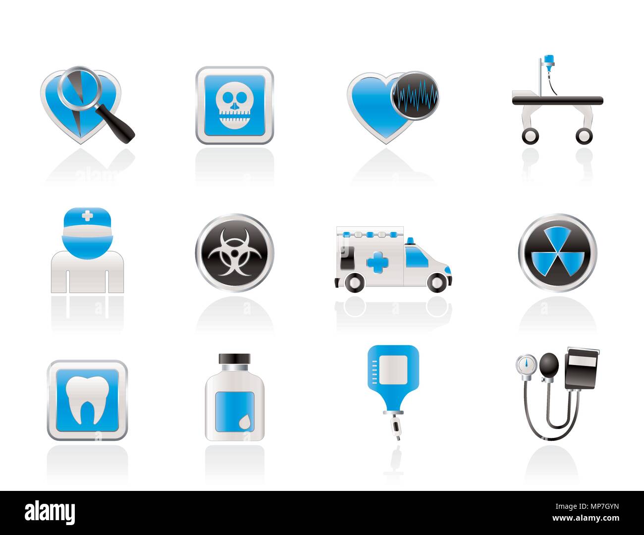 Medicine and hospital equipment icons - vector icon set Stock Vector ...