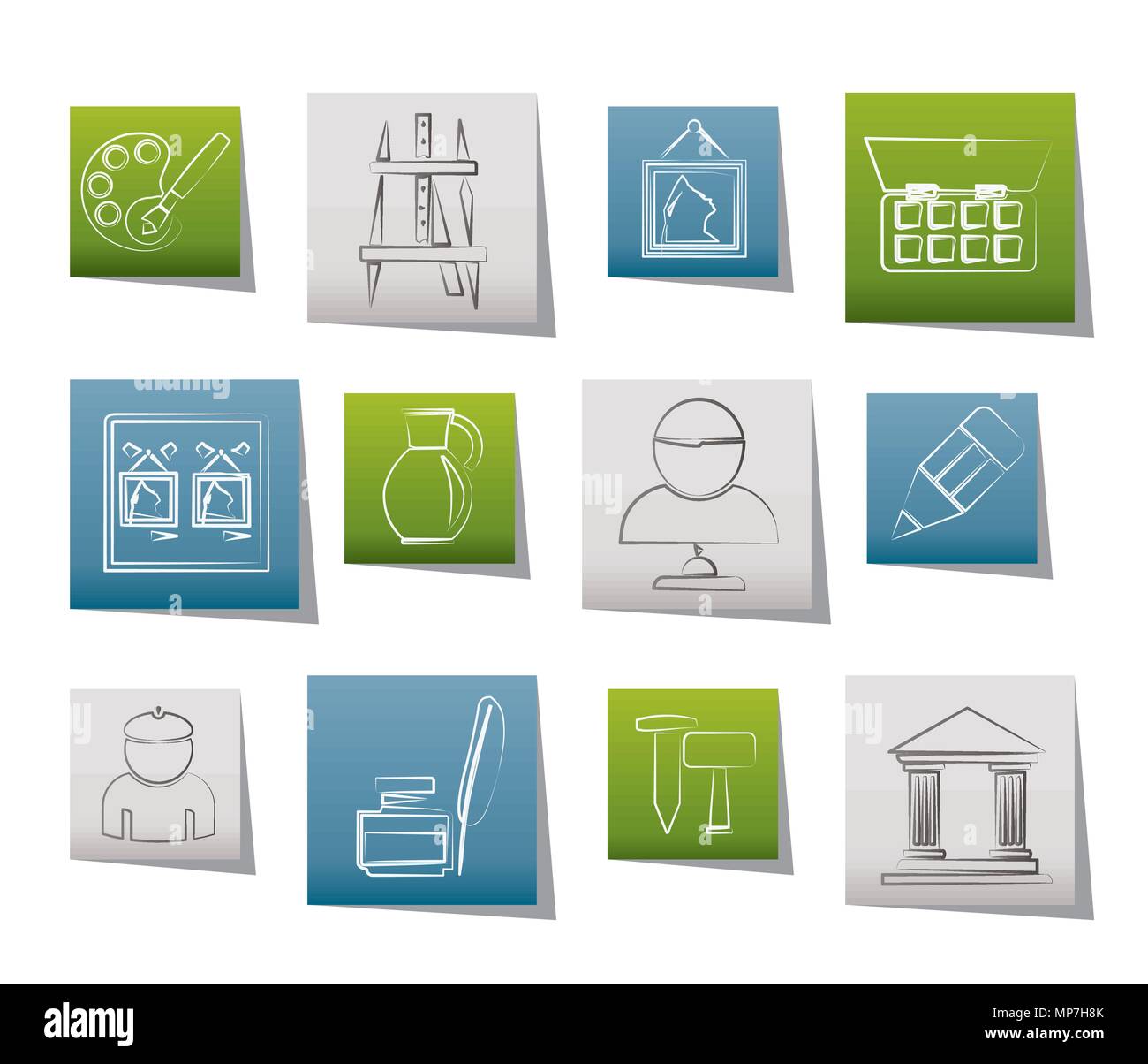 Fine art objects icons - vector icon set Stock Vector Image & Art - Alamy