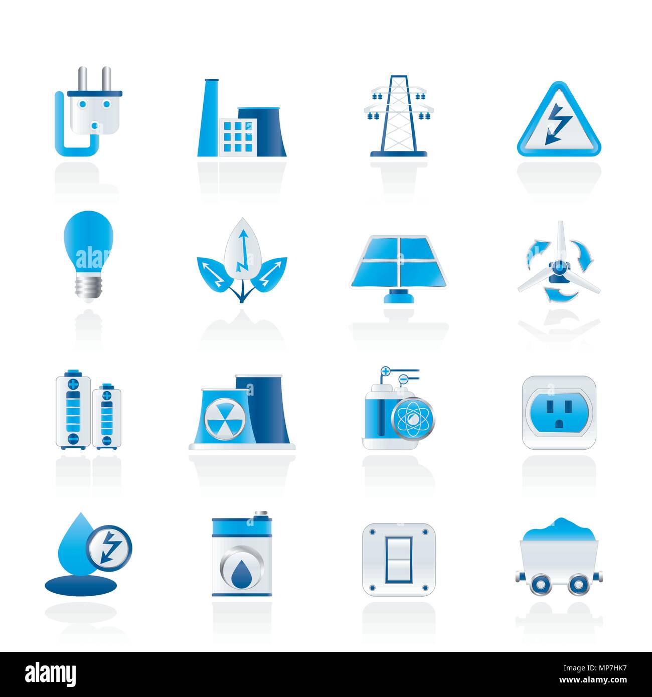Power, energy and electricity icons - vector icon set Stock Vector ...