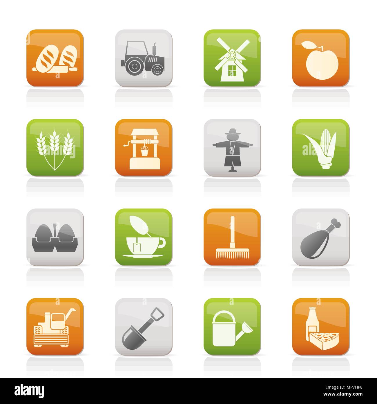 Agriculture and farming icons - vector icon set Stock Vector Image ...