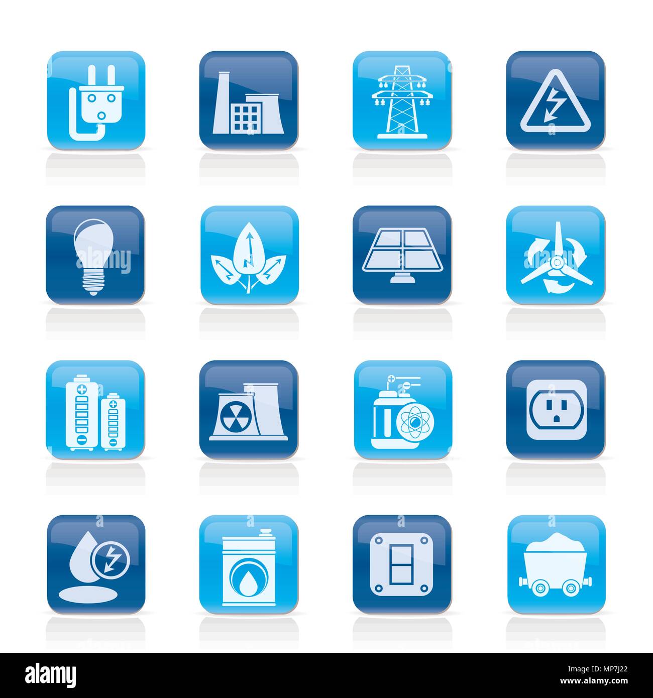 Power, energy and electricity icons - vector icon set Stock Vector ...