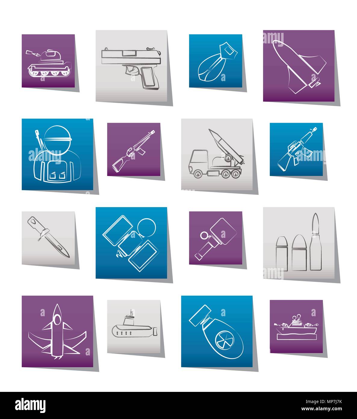 Army, weapon and arms Icons - vector icon set Stock Vector Image & Art ...