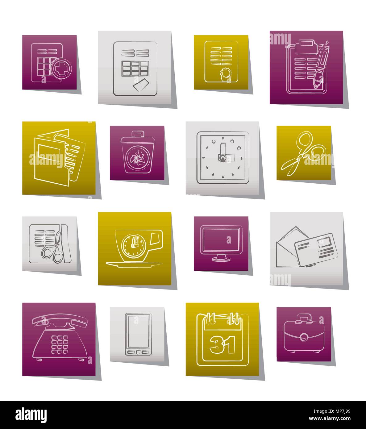 Business and office tools icons - vector icon set Stock Vector Image ...