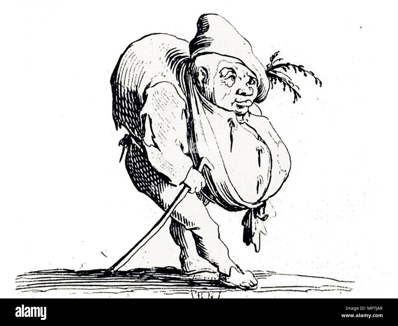 . English: Follow the Gobbi - The Hunchback with a walking stick ...