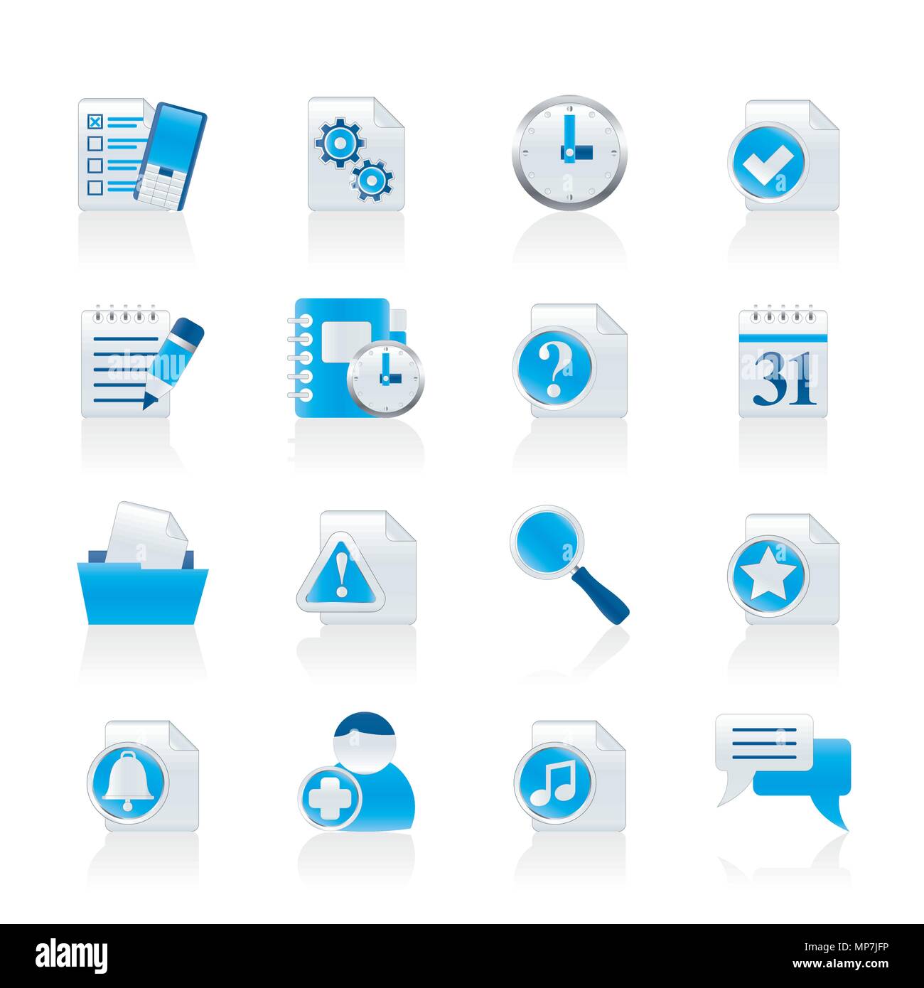 Organizer, communication and connection icons - vector icon set Stock ...