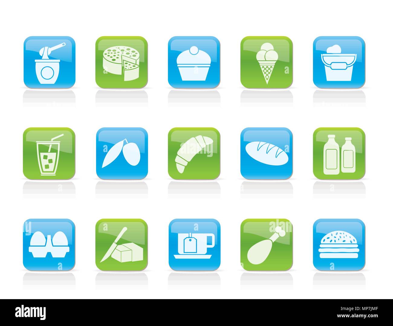 Dairy Products - Food and Drink icons - vector icon set Stock Vector ...