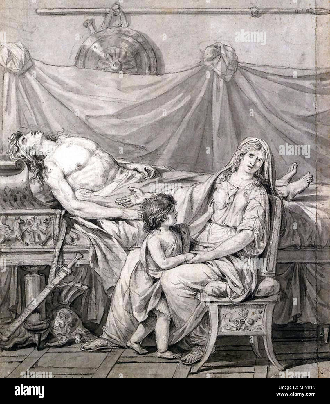 French: La Douleur et les Regrets d'Andromaque sur le corps d'Hector ...