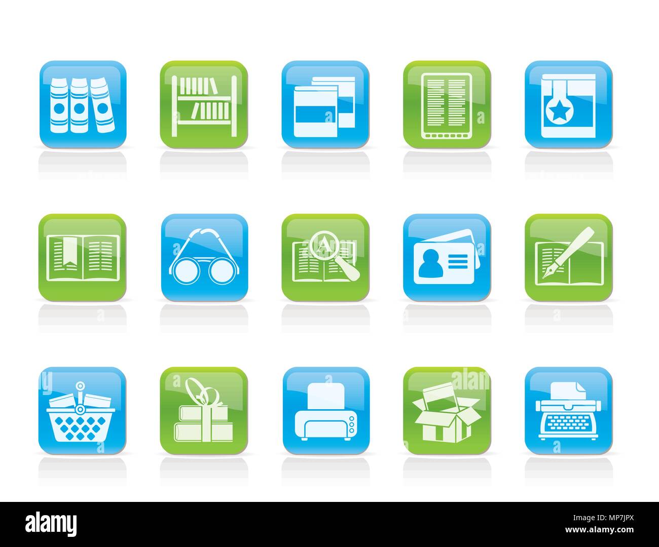 Library and books Icons - vector icon set Stock Vector Image & Art - Alamy