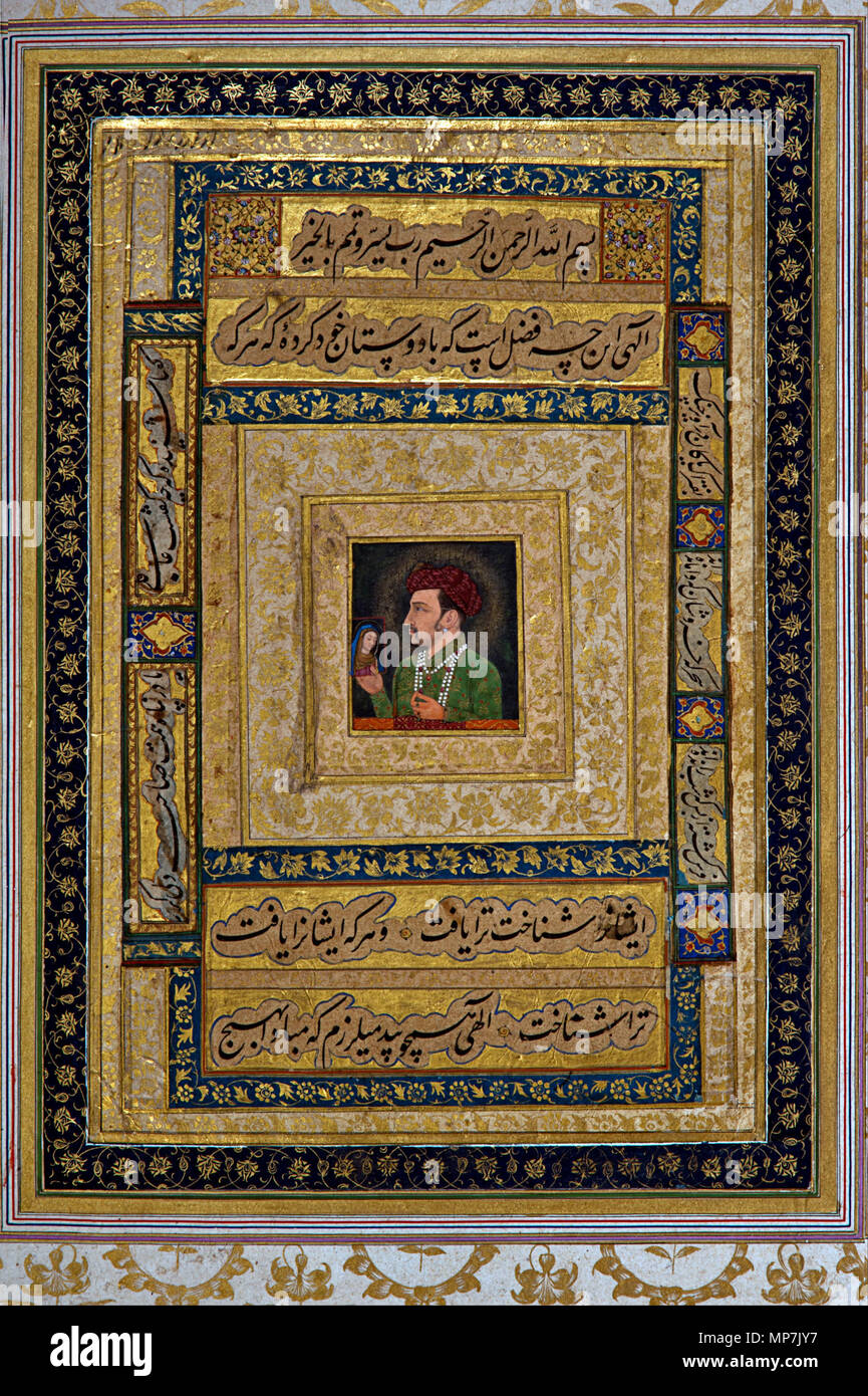 Jahangir holding the picture of Madonna 1620 AD. 691 Jahangir holding ...