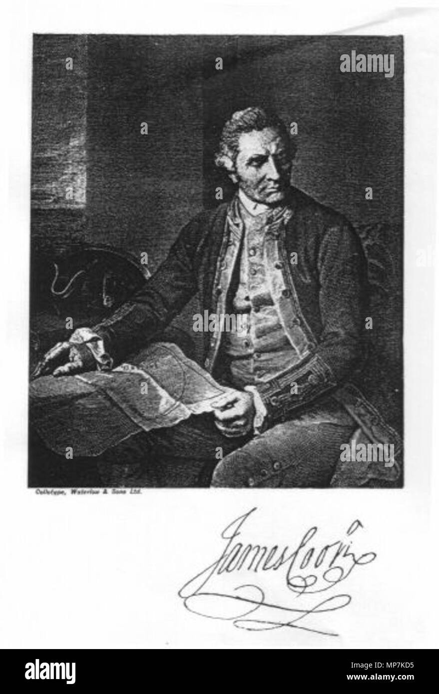 Captain James Cook. This is a portrait of Captain James Cook with a ...