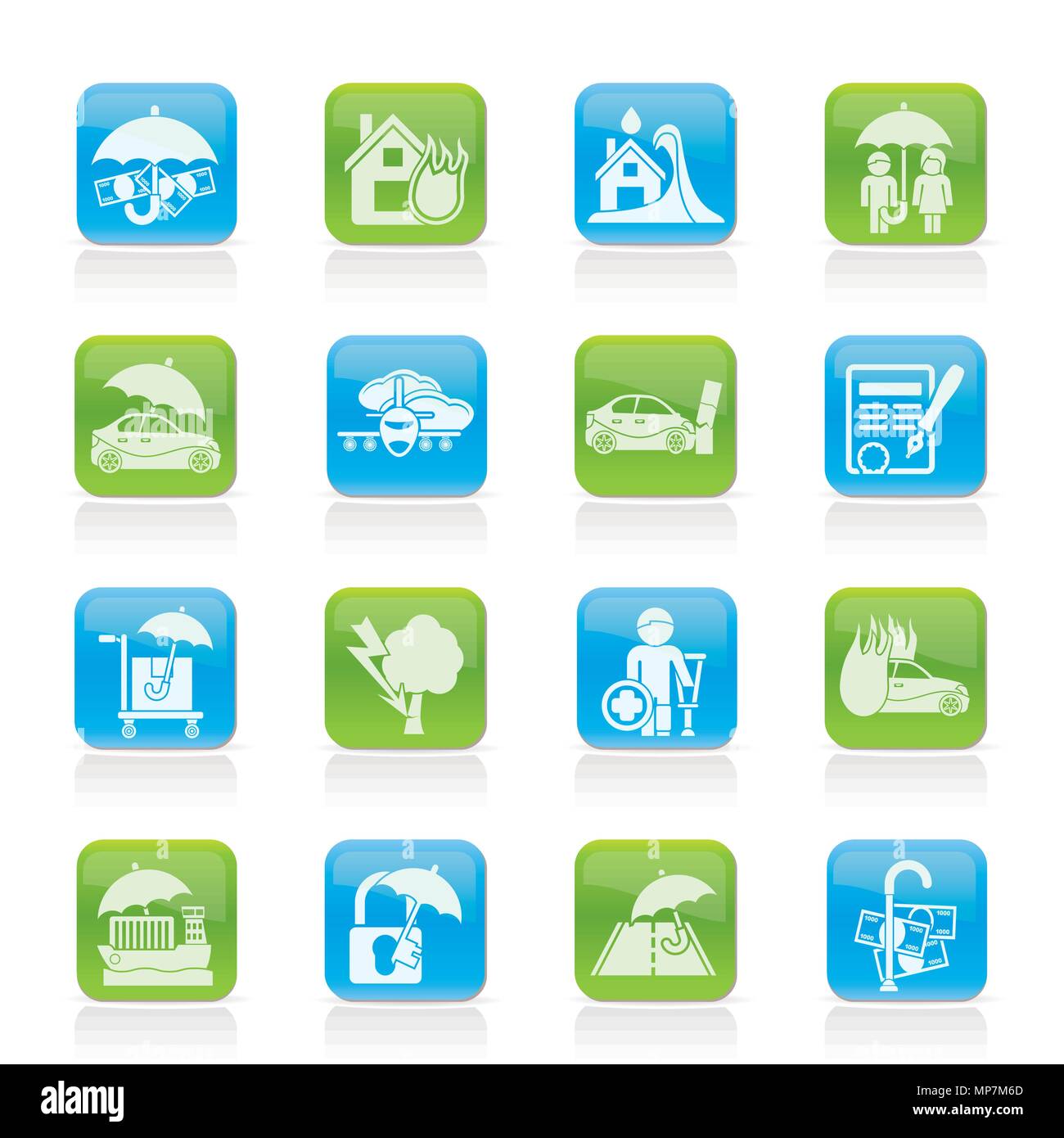 Insurance and risk icons - vector icon set Stock Vector Image & Art - Alamy