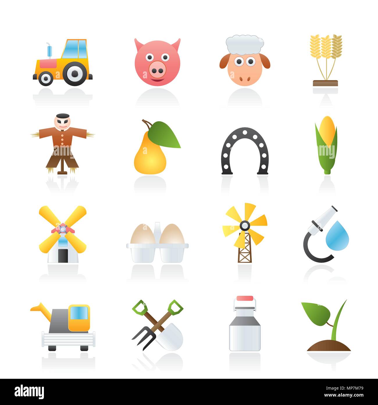 Agriculture and farming icons - vector icon set Stock Vector Image ...