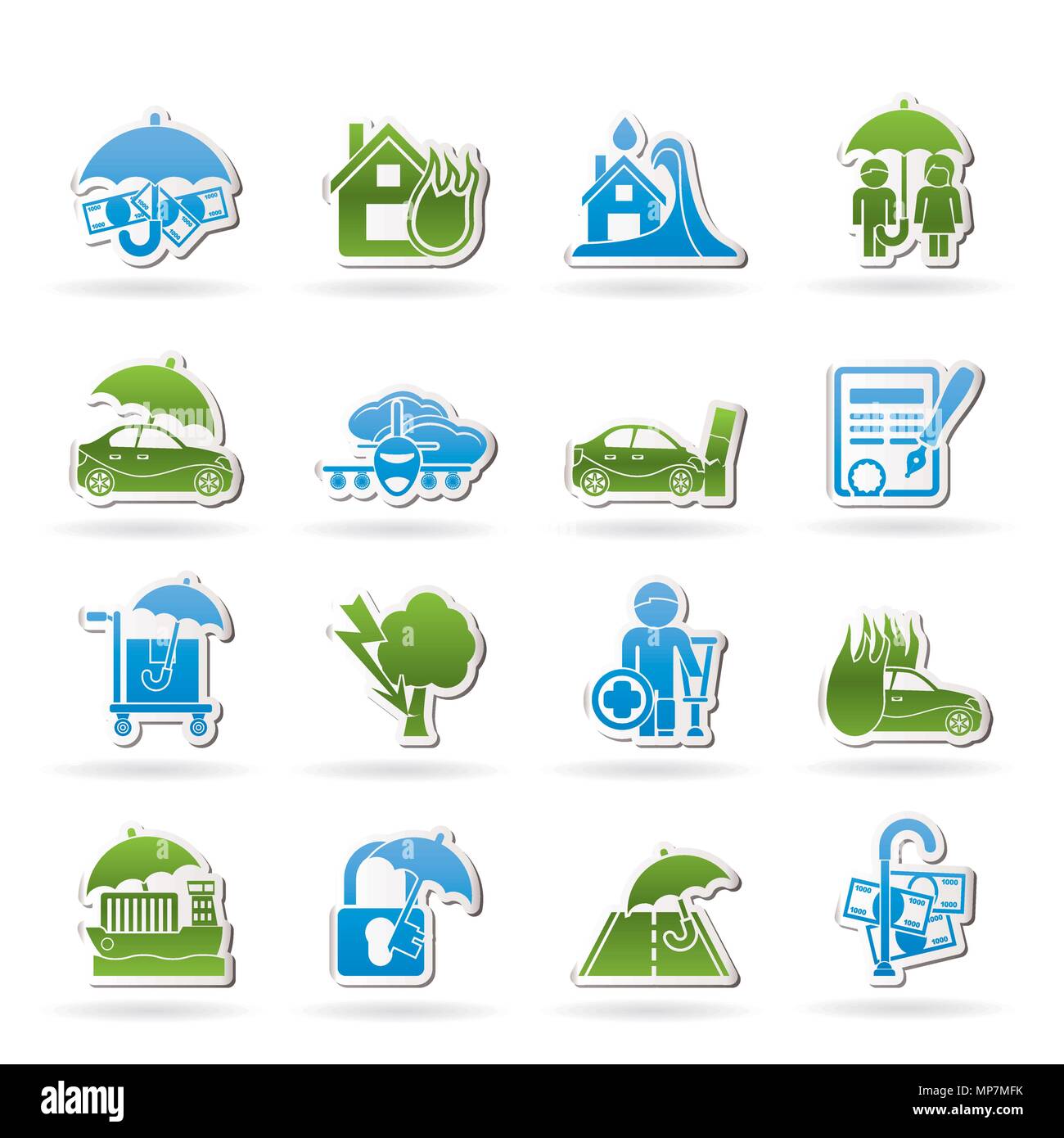 Insurance and risk icons - vector icon set Stock Vector Image & Art - Alamy