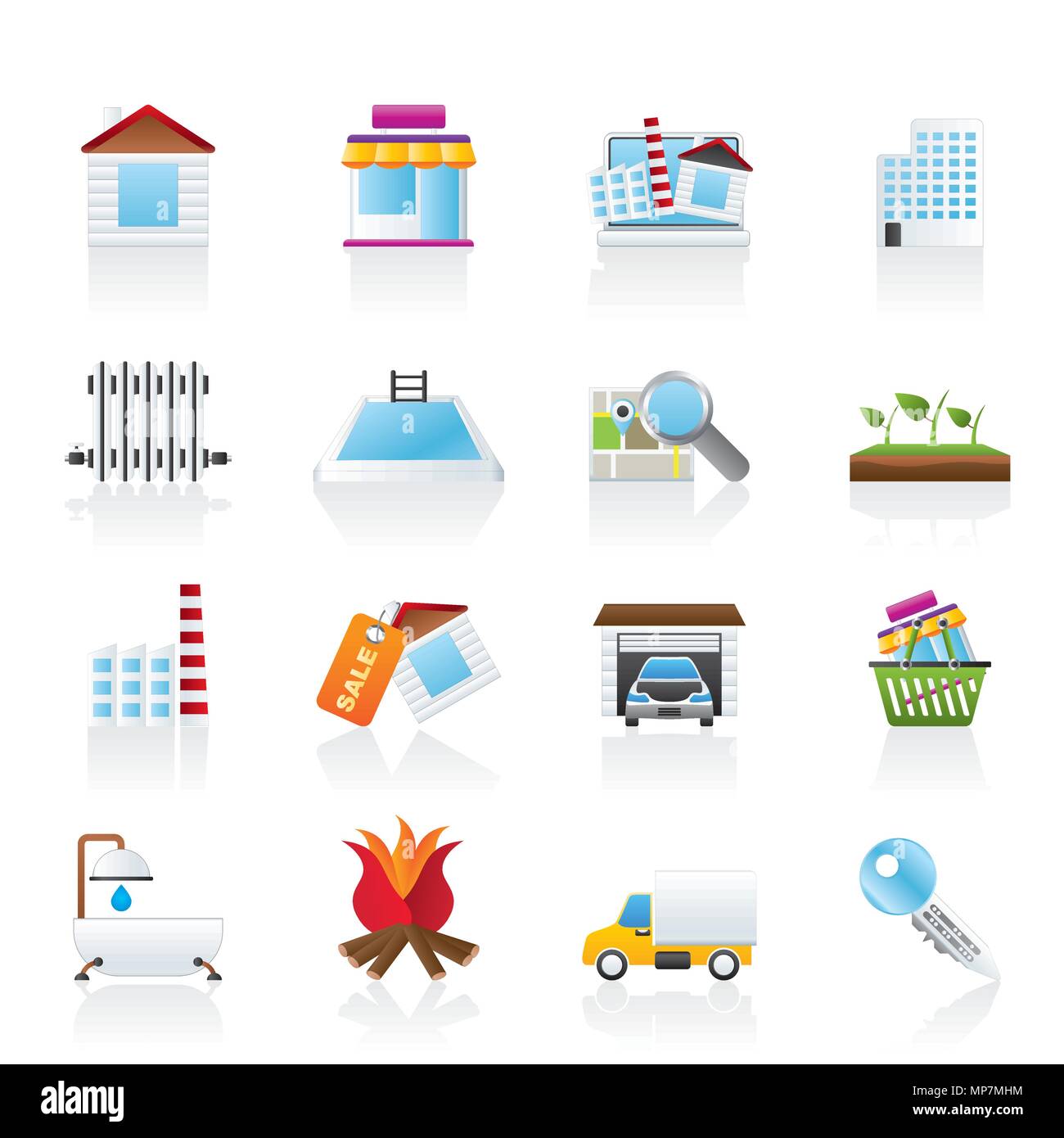 Real Estate and building icons - Vector Icon Set Stock Vector Image ...