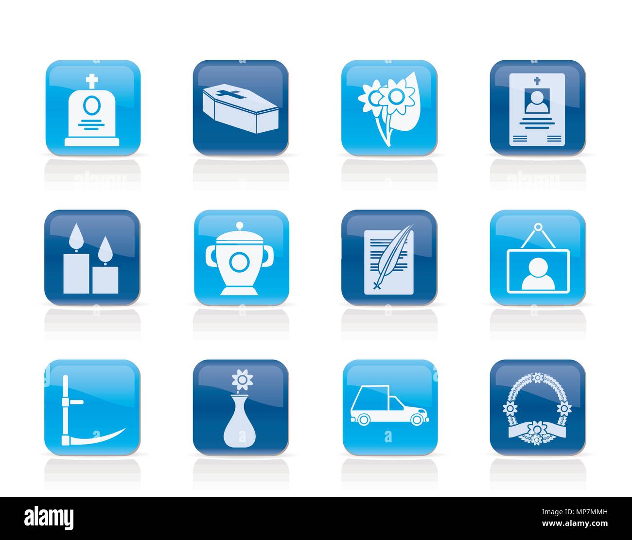 Funeral and burial icons - vector icon set Stock Vector Image & Art - Alamy